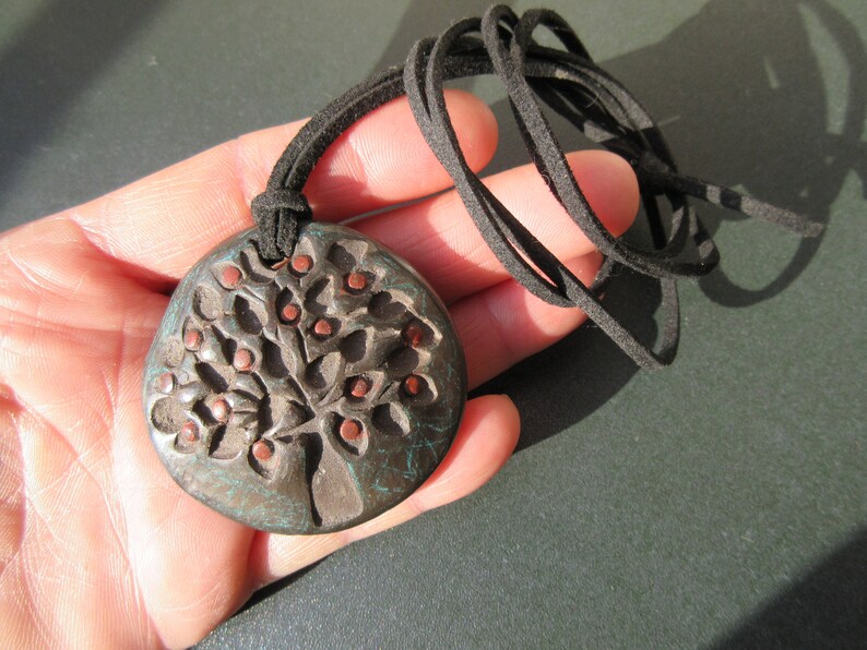Tree of Life Hand-tooled Leather Pendant Handmade Leather - Etsy