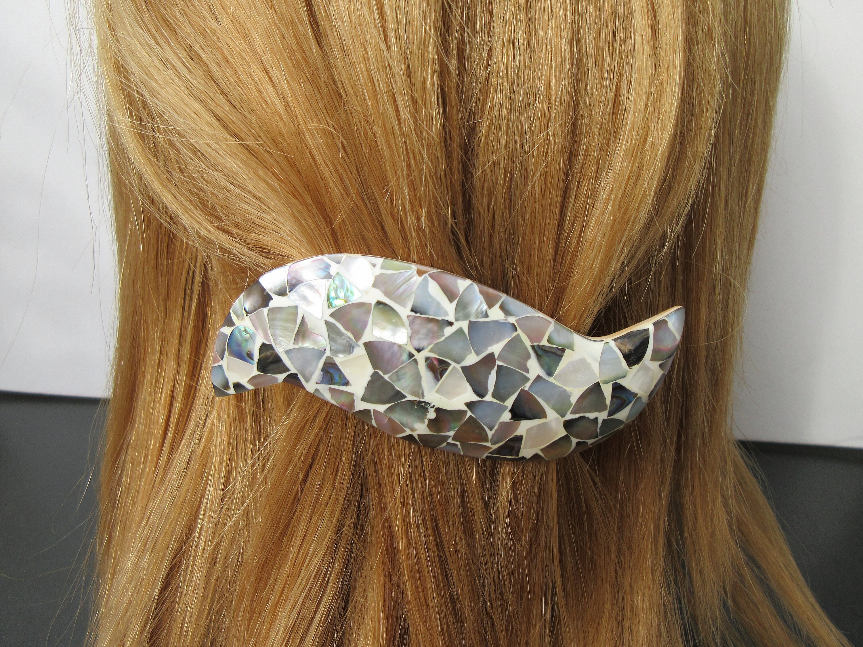 Mother of Pearl Mosaic Inlay Bird Shaped Barrette Hair Clip - Etsy