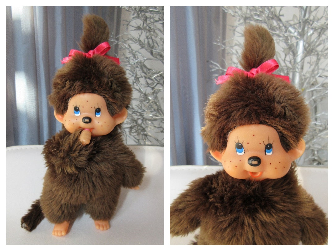 Vintage Collectible Monchhichi Monkey Girl Doll Big Eyes - Etsy