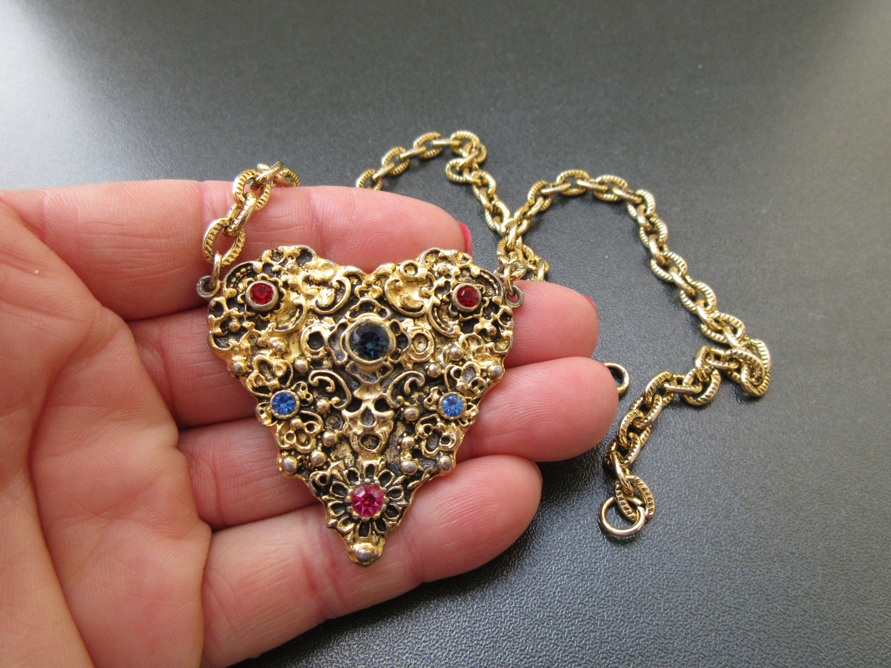 West Germany Vintage 60's Multicolored Rhinestone Gold - Etsy