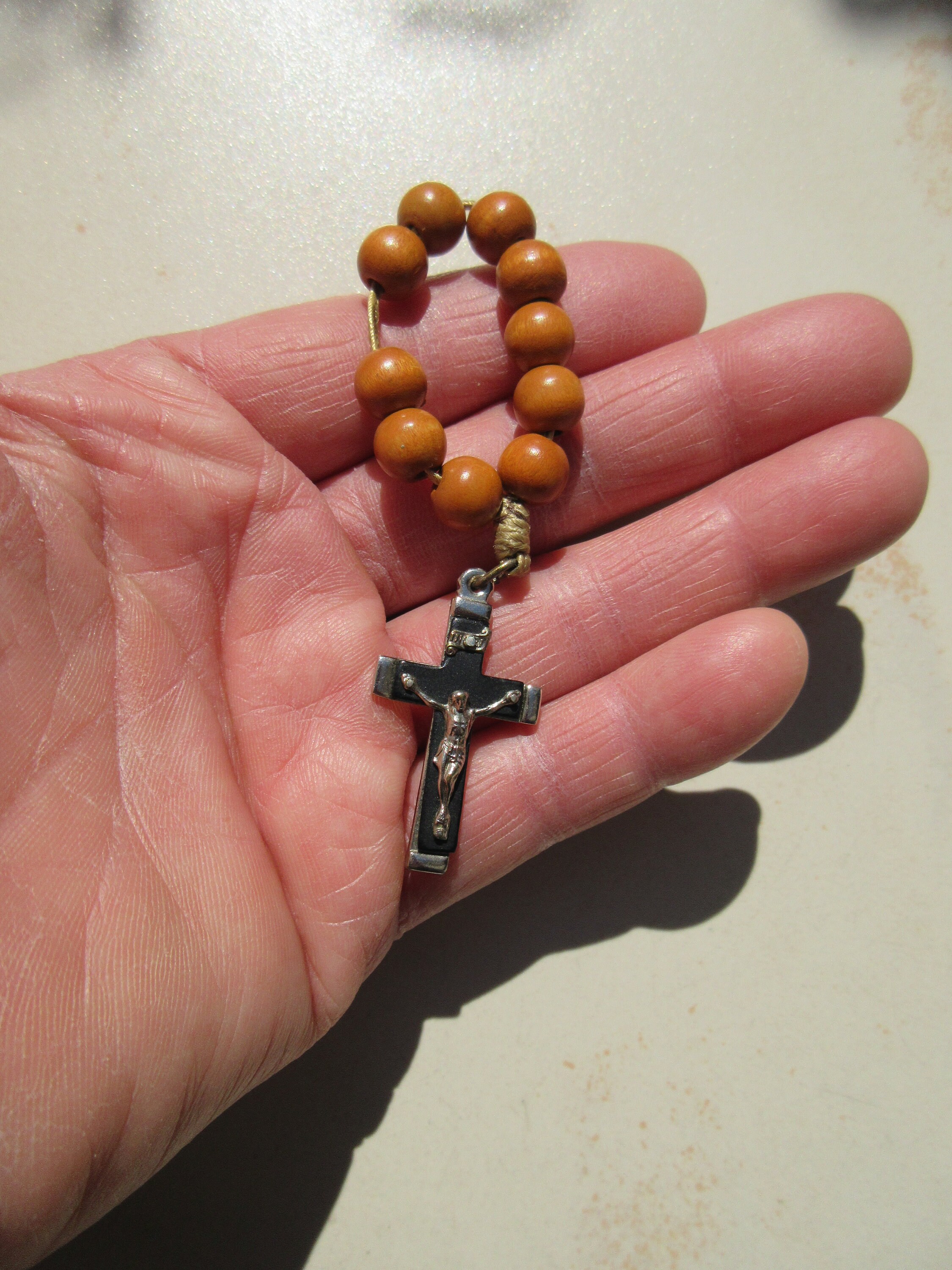 Vintage Finger Rosary Finger Chaplet Jesus Crucifix Wooden - Etsy
