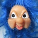 Vintage Rubber Doll Troll Blue-haired Gnome Doll DDR German Collectible ...