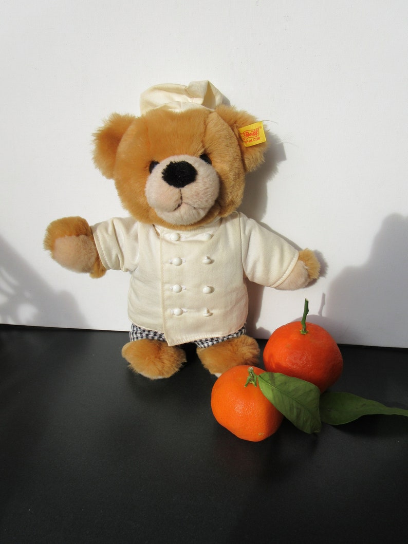 Vintage Rare STEIFF Teddy Bear Chef With Chef's Jacket and Hat Black ...