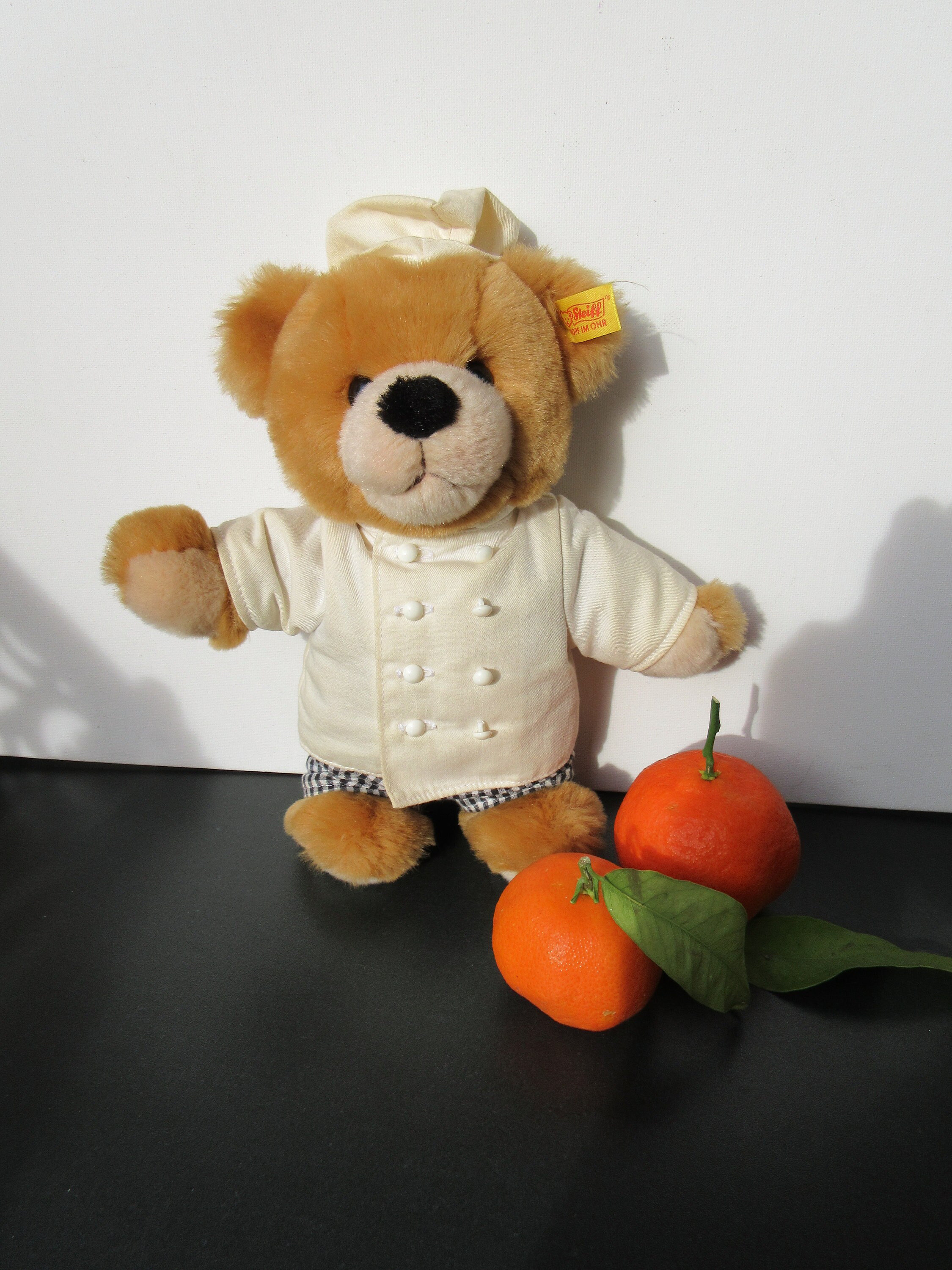 Vintage Rare STEIFF Teddy Bear Chef With Chef's Jacket and Hat Black ...