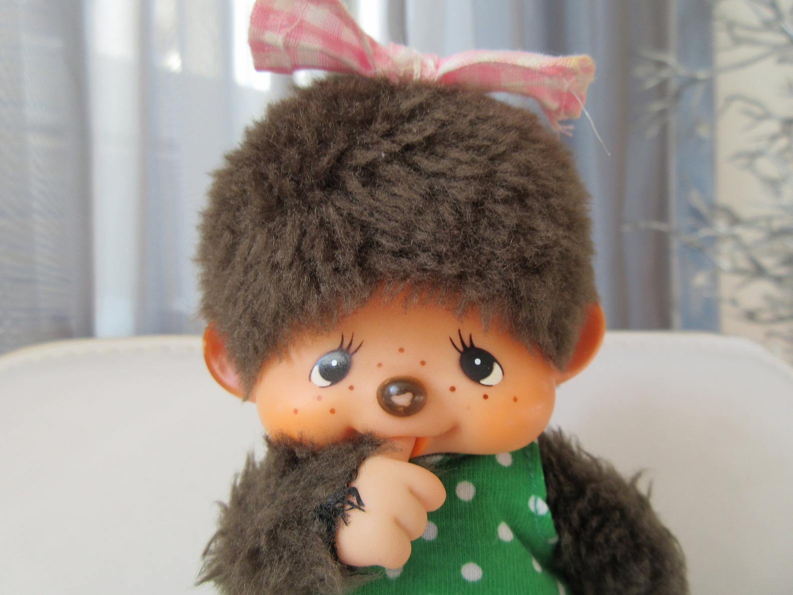 Monchhichi Sekiguchi Japan Monkey Doll Toy Girl W/checkered - Etsy
