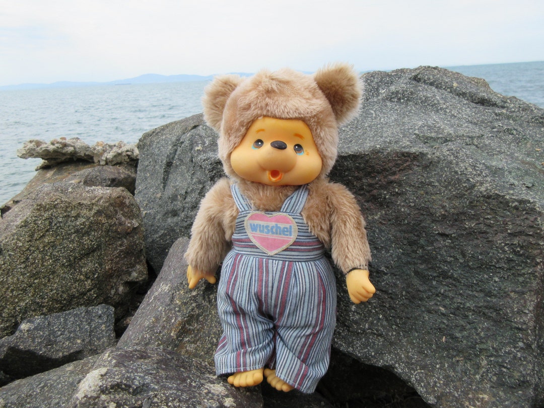 Vintage 80's Wuschel Monchhichi Teddy Bear Thumb-sucking German Stuffed ...