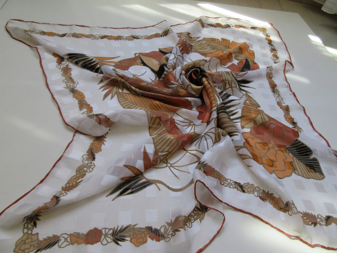 Vintage Ostinelli Como Italy Gorgeous Large Square Silk Scarf - Etsy
