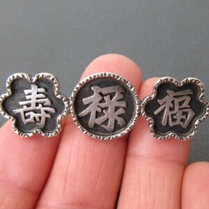 Antique 1890-1915s TC Tuck Chang Shanghai Sterling Brooch Fu-lu-shou ...