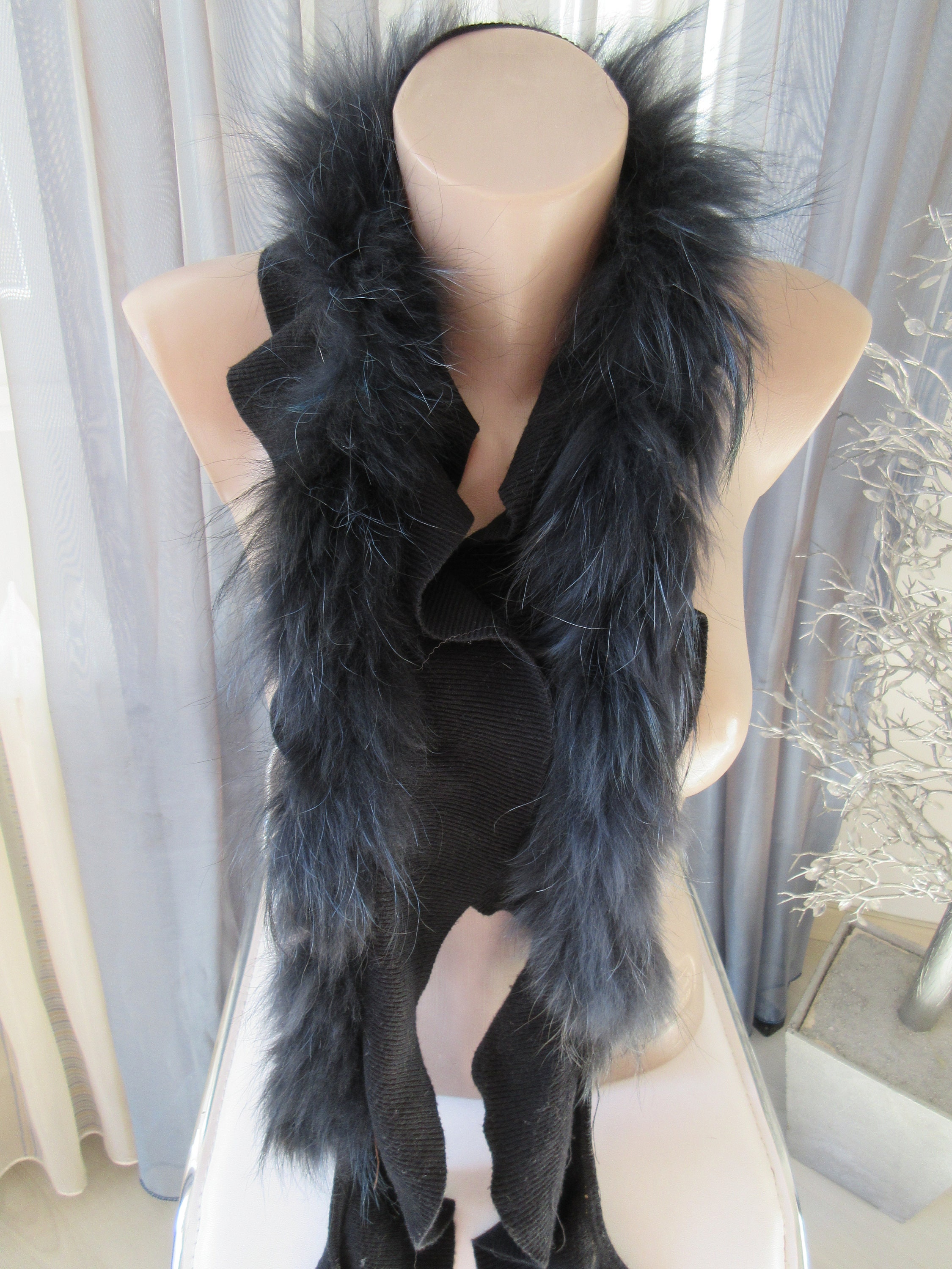 Vintage Lovely Extra Long Fox Fur Ruffle Scarf Collar Frilly - Etsy