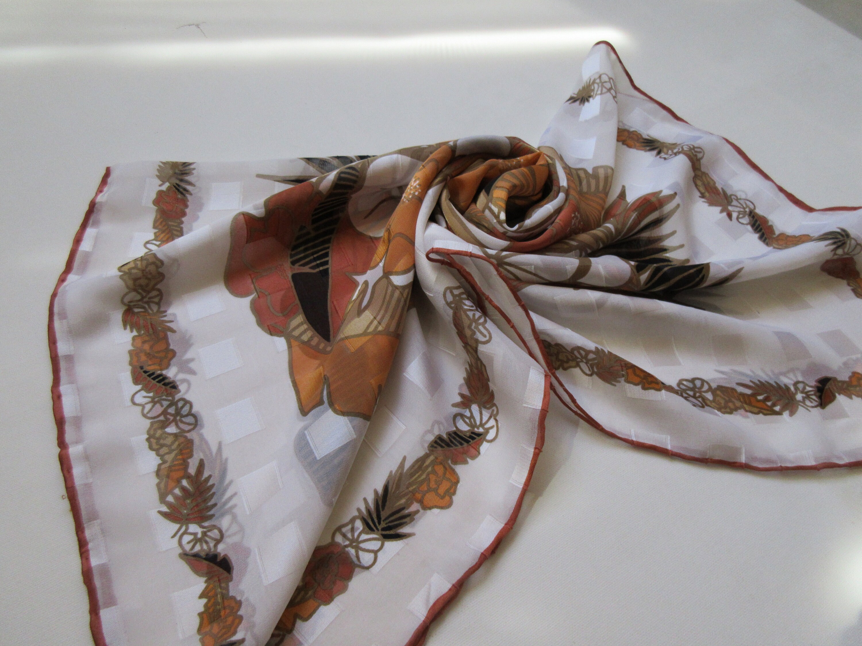 Vintage Ostinelli Como Italy Gorgeous Large Square Silk Scarf - Etsy