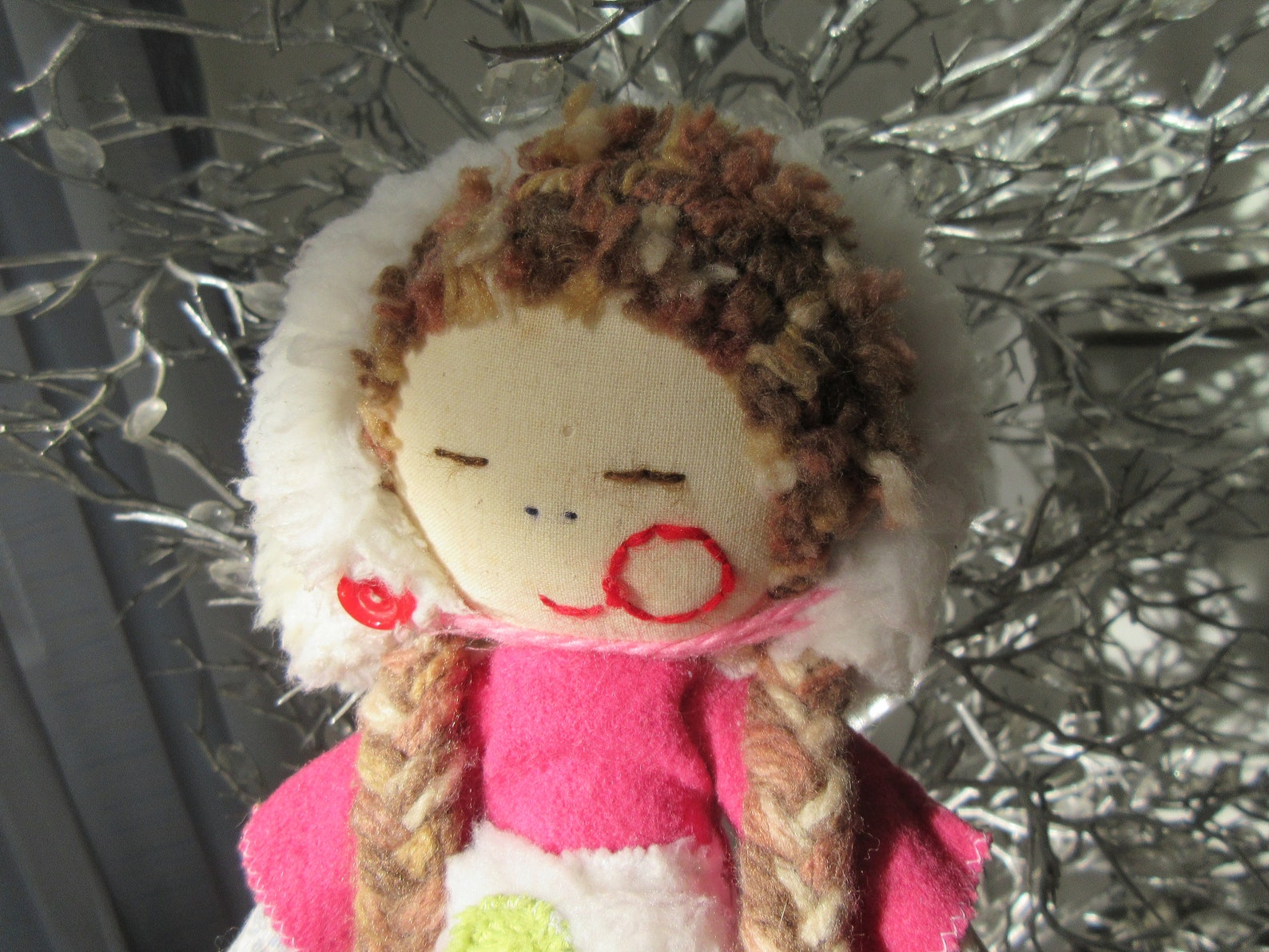 Handmade 15.74'' Large Heirloom Cloth Doll W/ Yarn | Etsy