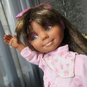 Rare Vintage 14'' Charming 'smoby' Brunette Girl Doll, All Vinyl Fully ...