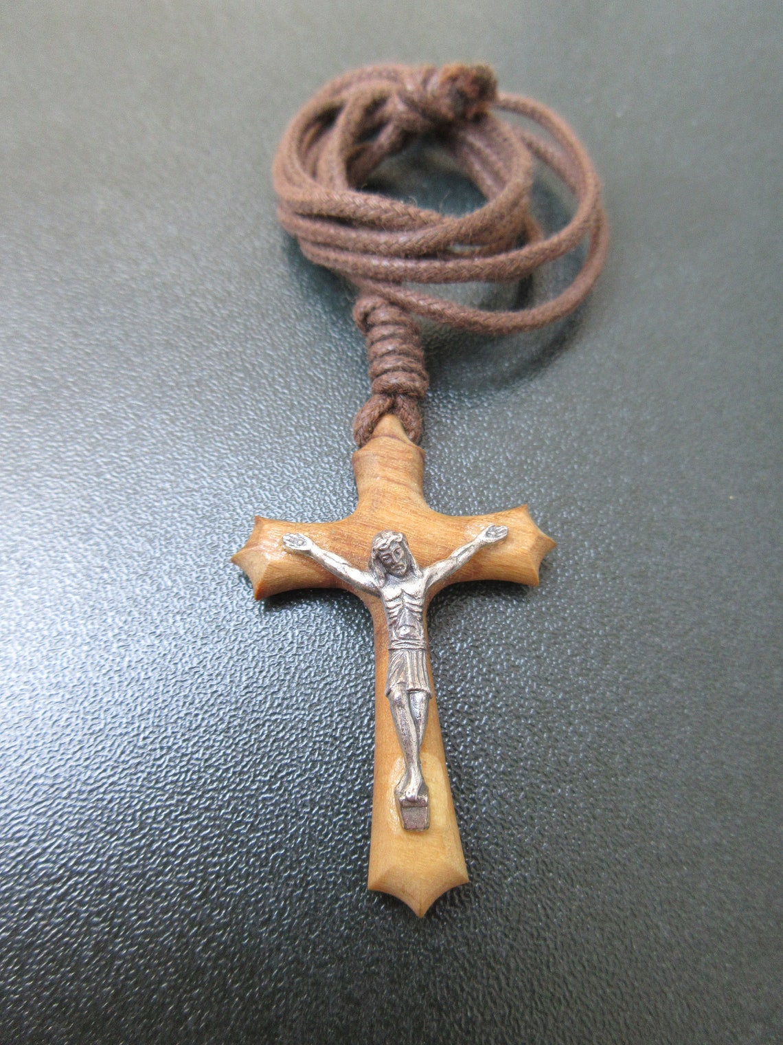 Hand Carved Wood Crucifix Necklace Handmade Catholic Jewelry | Etsy