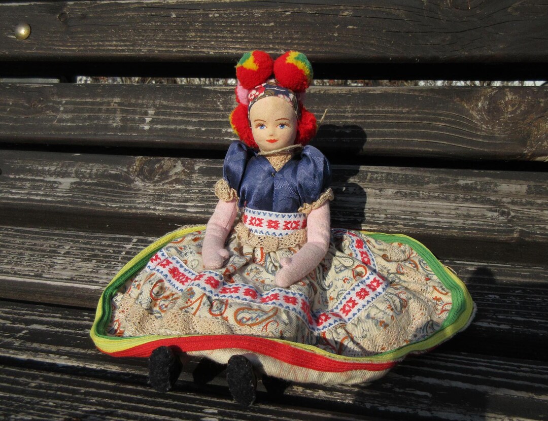 Vintage Handmade Hungarian Folk Art Doll: Traditional Dress, Hand ...