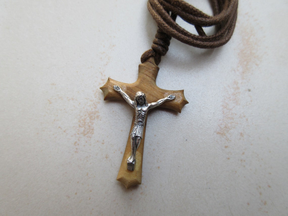 Hand Carved Wood Crucifix Necklace Handmade Catholic Jewelry | Etsy