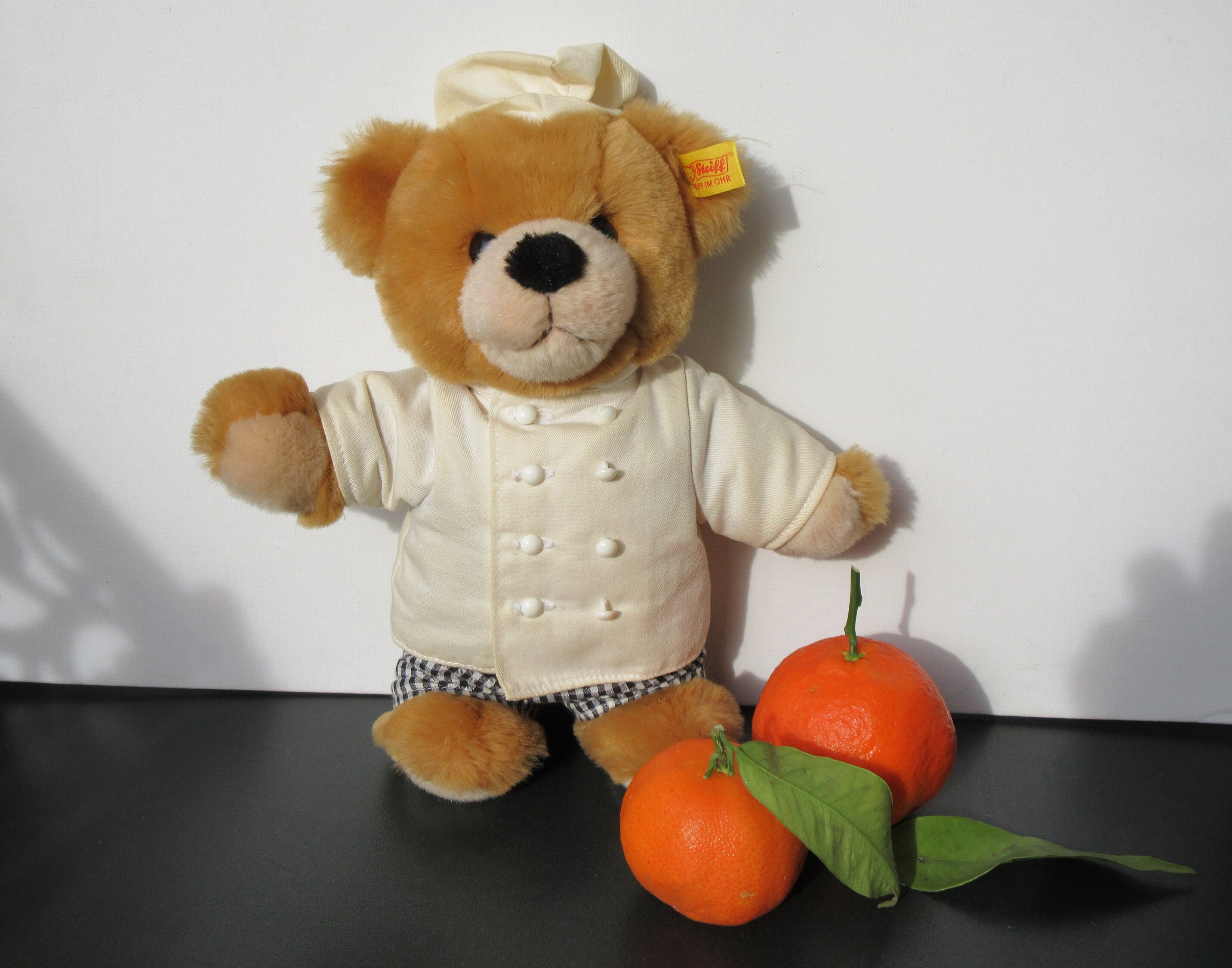 Vintage Rare STEIFF Teddy Bear Chef With Chef's Jacket and Hat Black ...