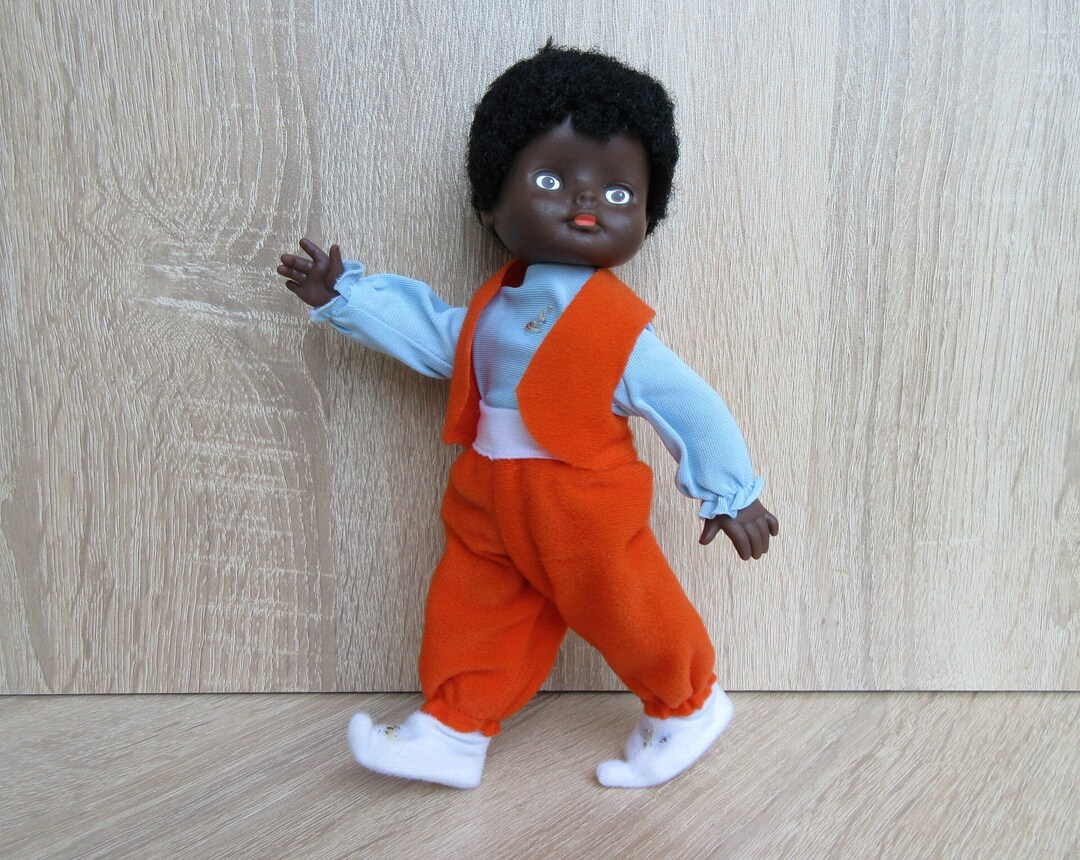 Vintage DDR Biggi VEB Waltershausen German Afro-amerikan Rubber Face ...