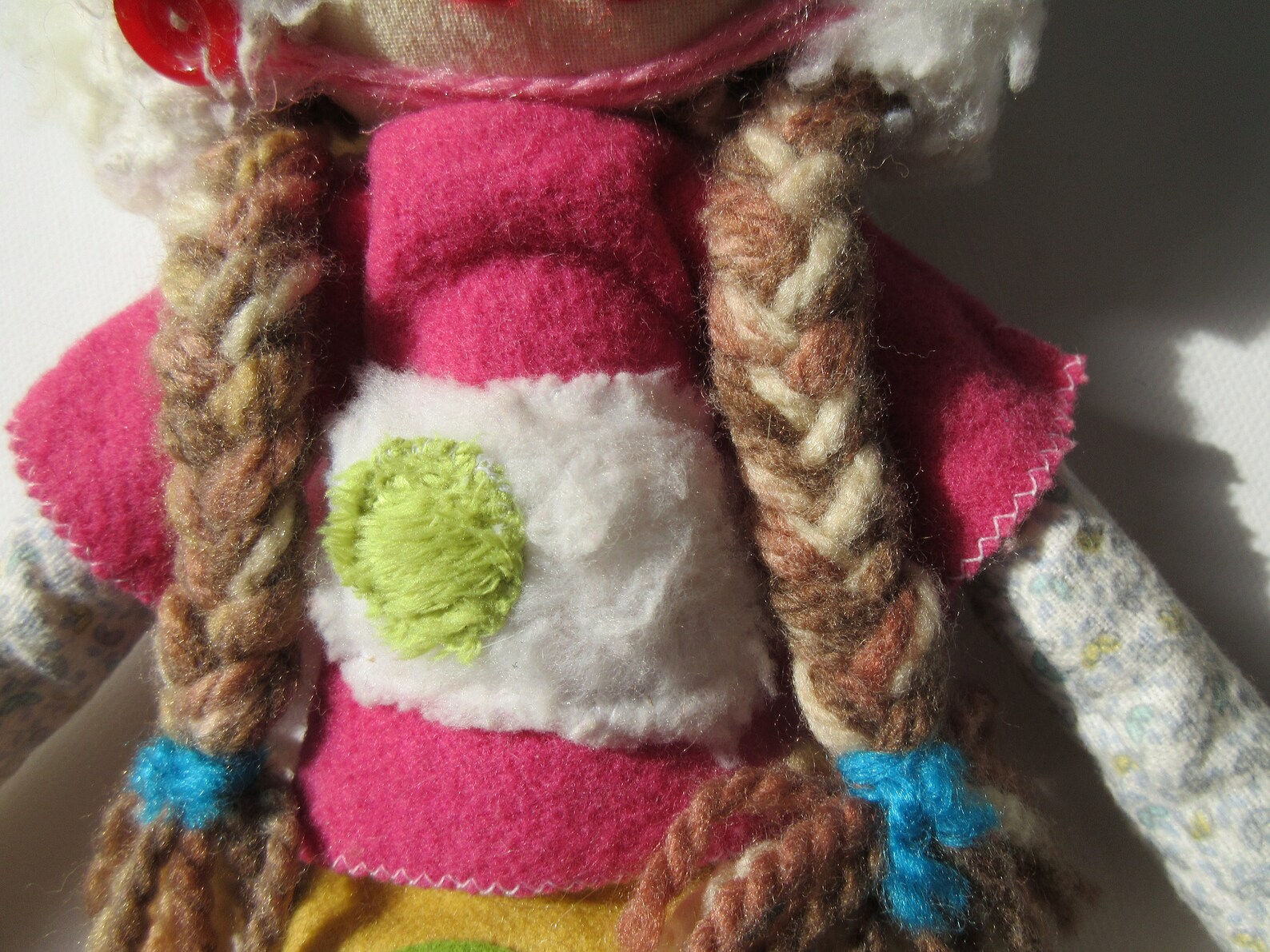 Handmade 15.74'' Large Heirloom Cloth Doll W/ Yarn | Etsy