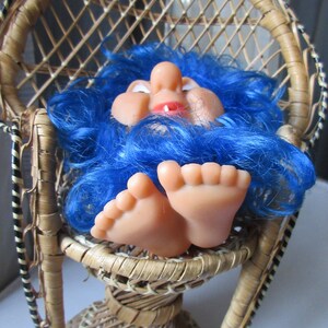 Vintage Rubber Doll Troll Blue-haired Gnome Doll DDR German Collectible ...