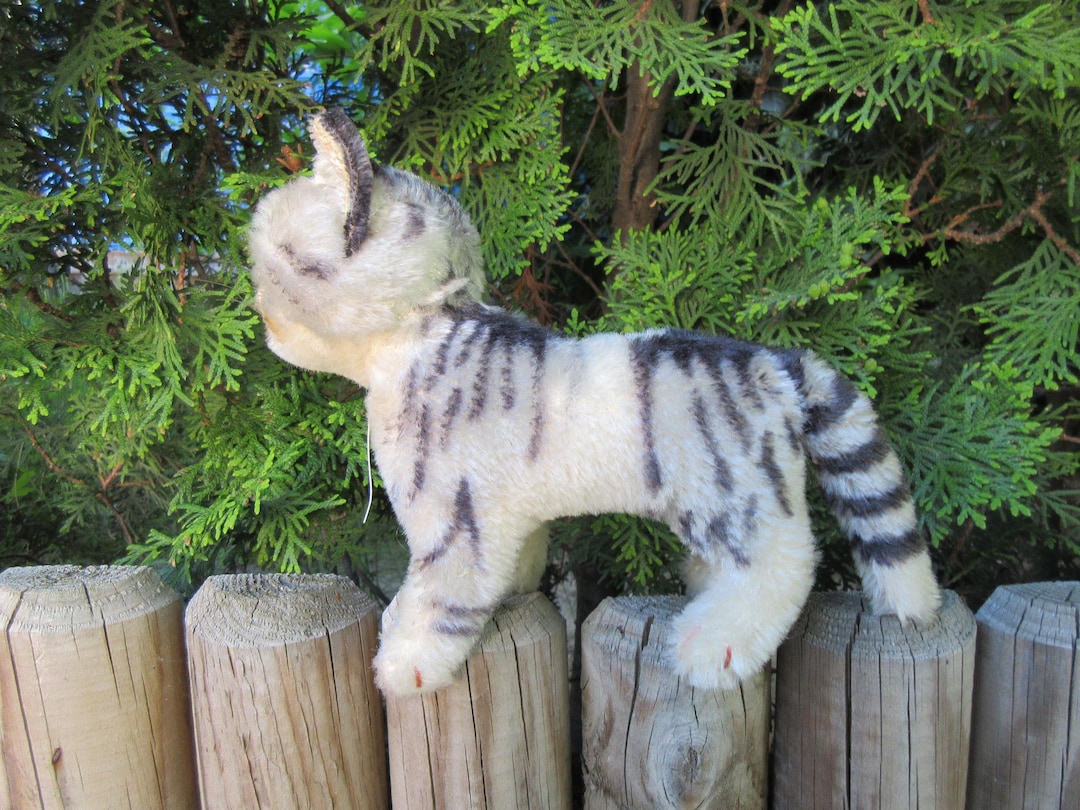 Vintage STEIFF Mohair Plush Catze Tabby Cat Animal Toy - Etsy