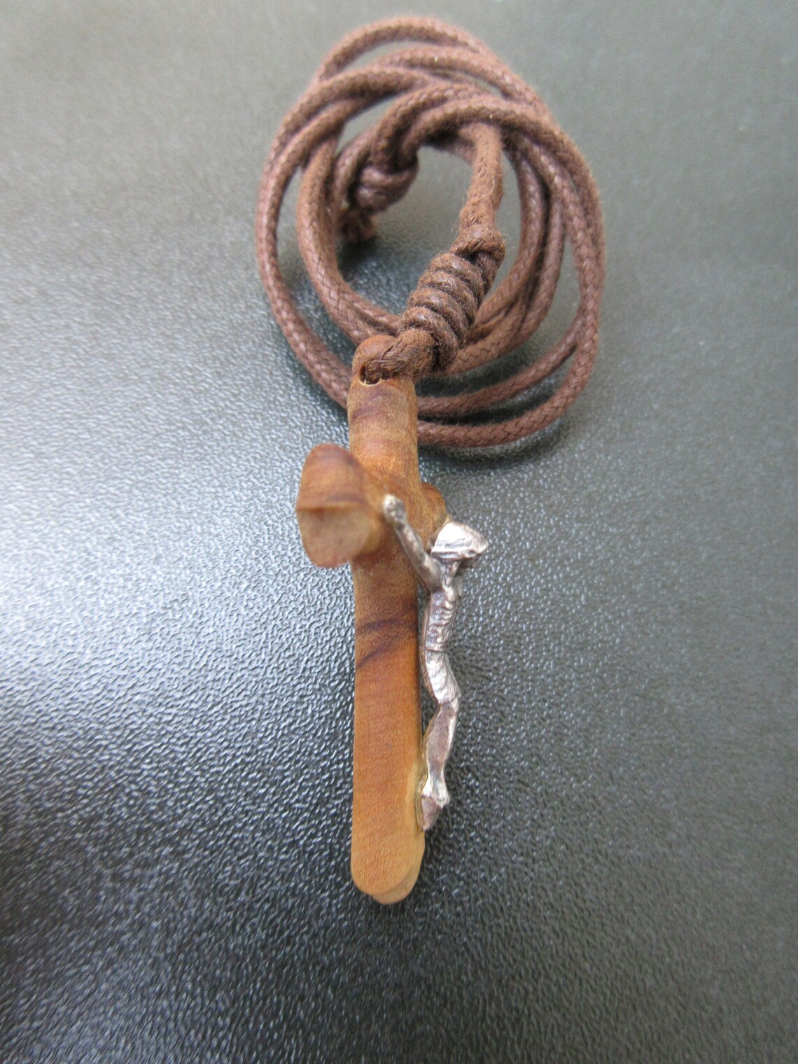 Hand Carved Wood Crucifix Necklace Handmade Catholic Jewelry | Etsy