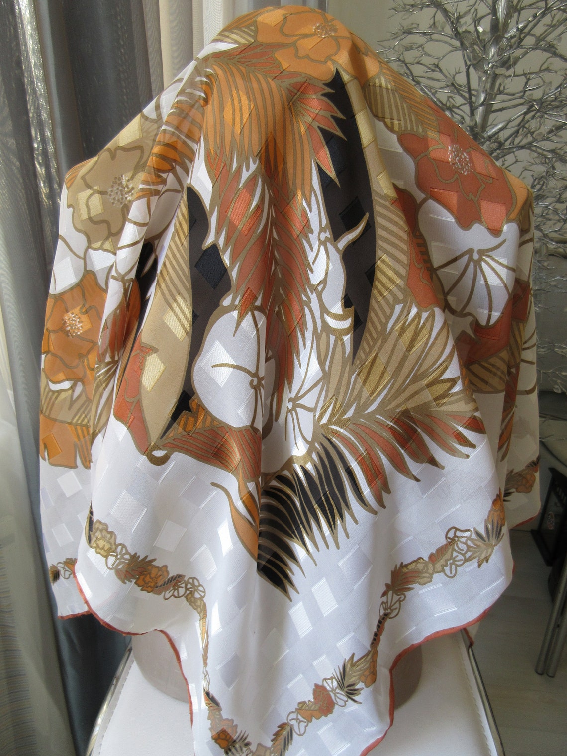 Vintage Ostinelli Como Italy Gorgeous Large Square Silk Scarf - Etsy