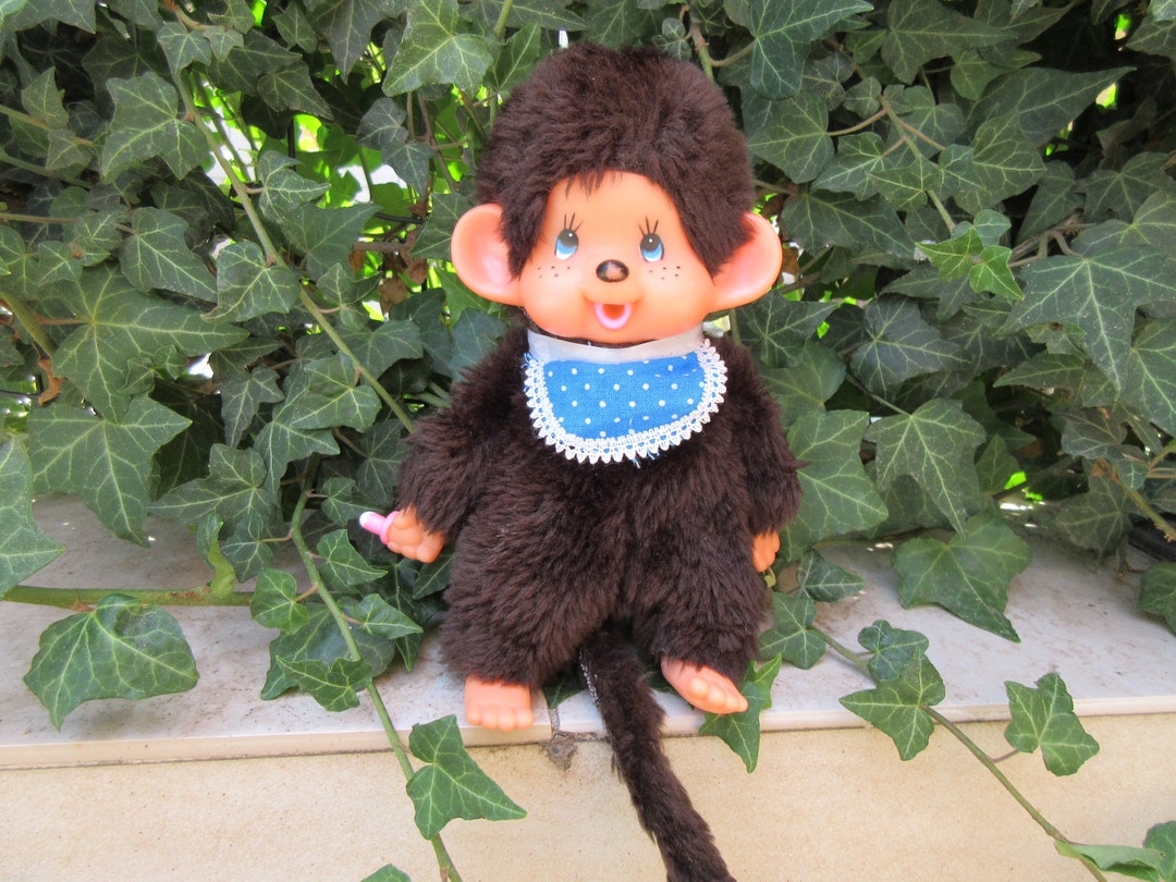 Vintage Standing Monchhichi Monkey Doll Sucking Pacifier / Hand-painted ...