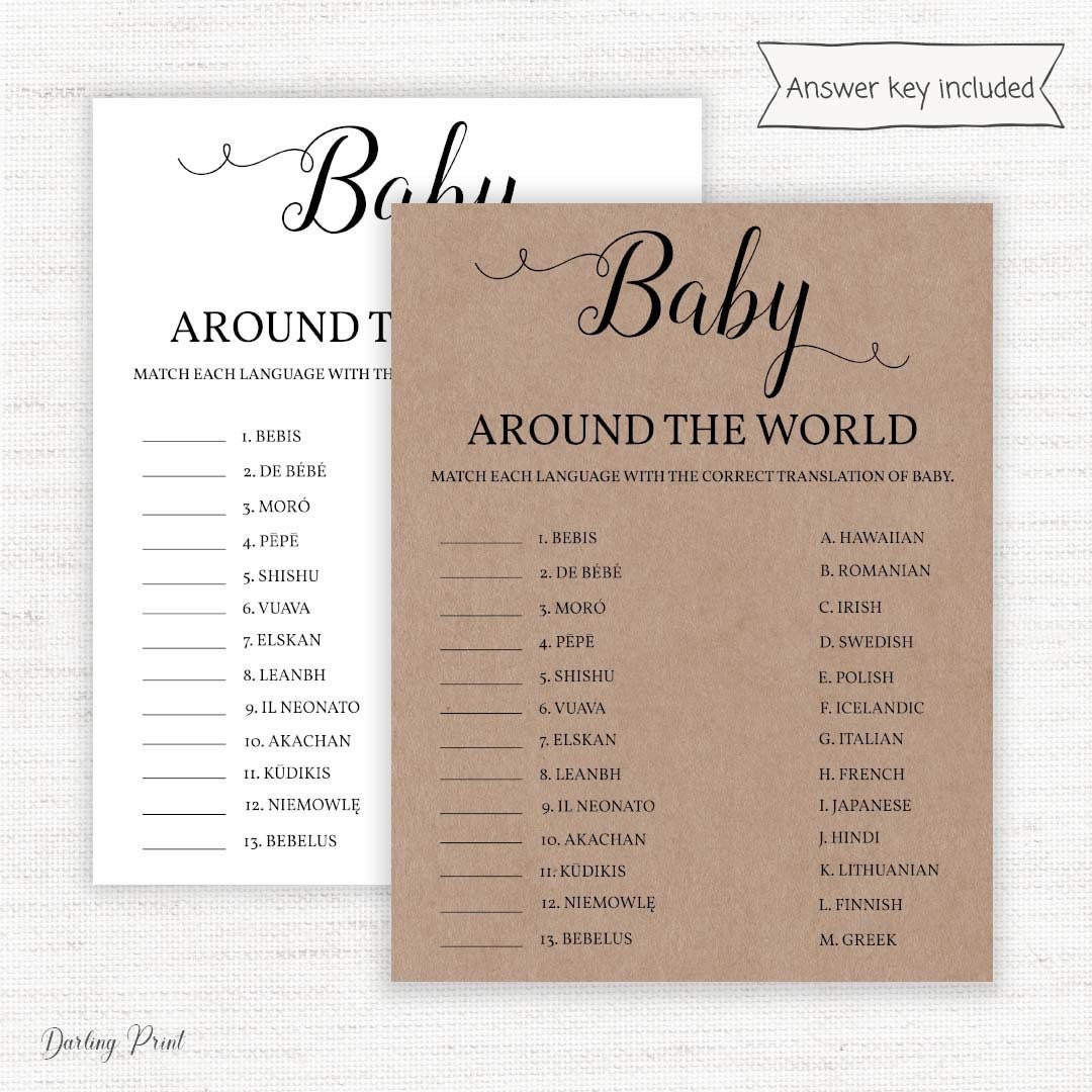 Baby Around the World, Baby in Different Languages, Baby Language ...