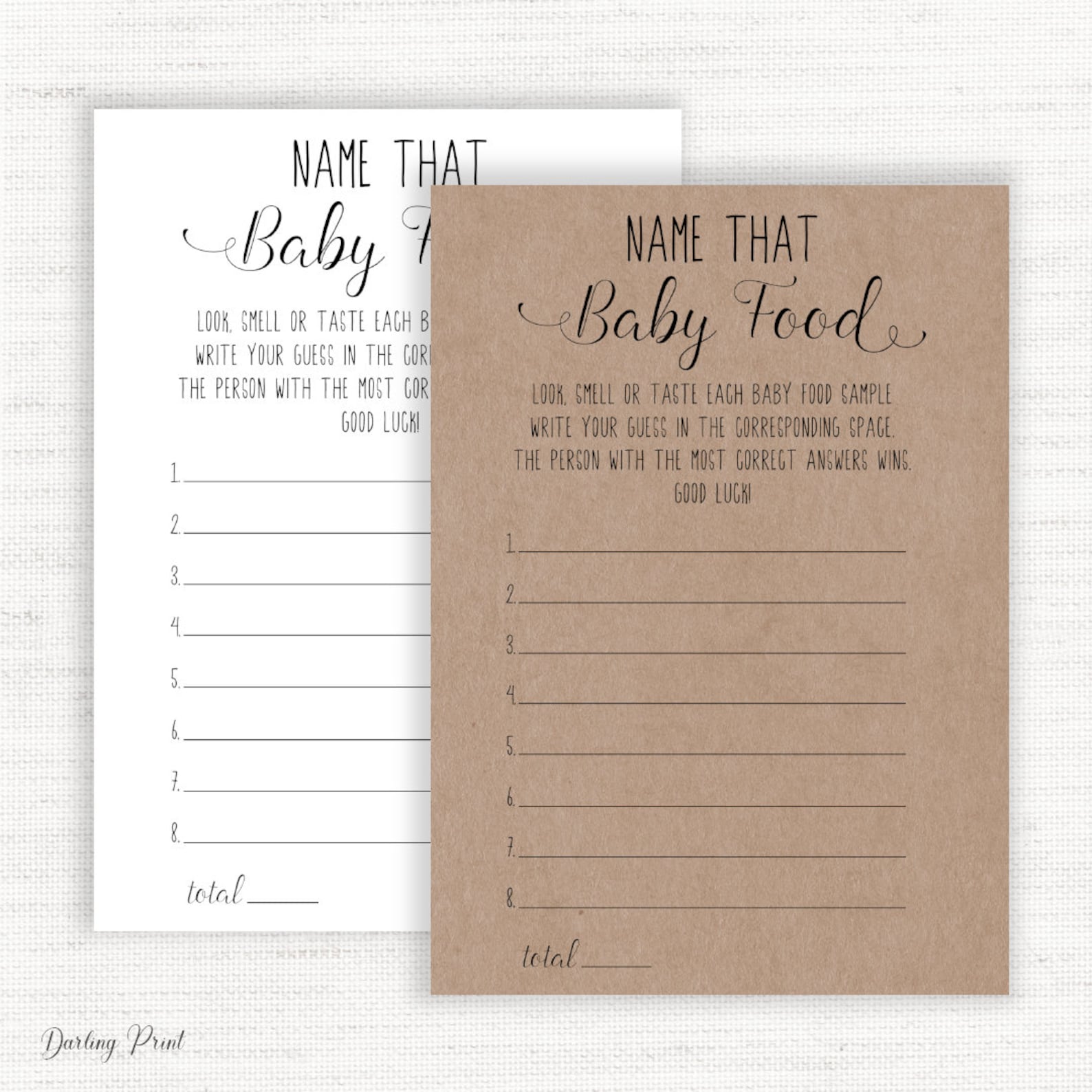 Name That Baby Food Game, Baby Food Game Printable, Baby Shower ...
