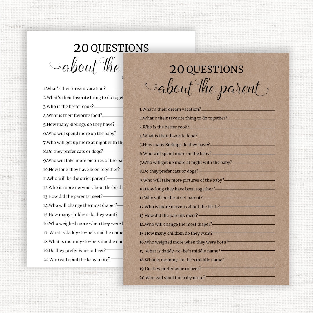 20 Questions About the Parents Game, How Well Do You Know the Parents ...