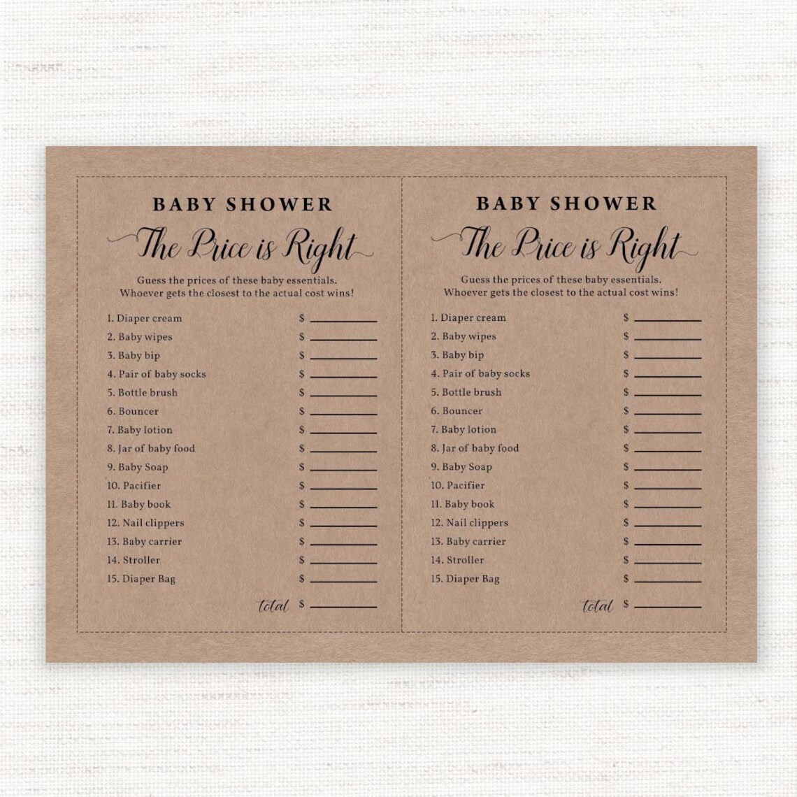 The Price is Right Baby Shower Games Guess the Price Baby - Etsy
