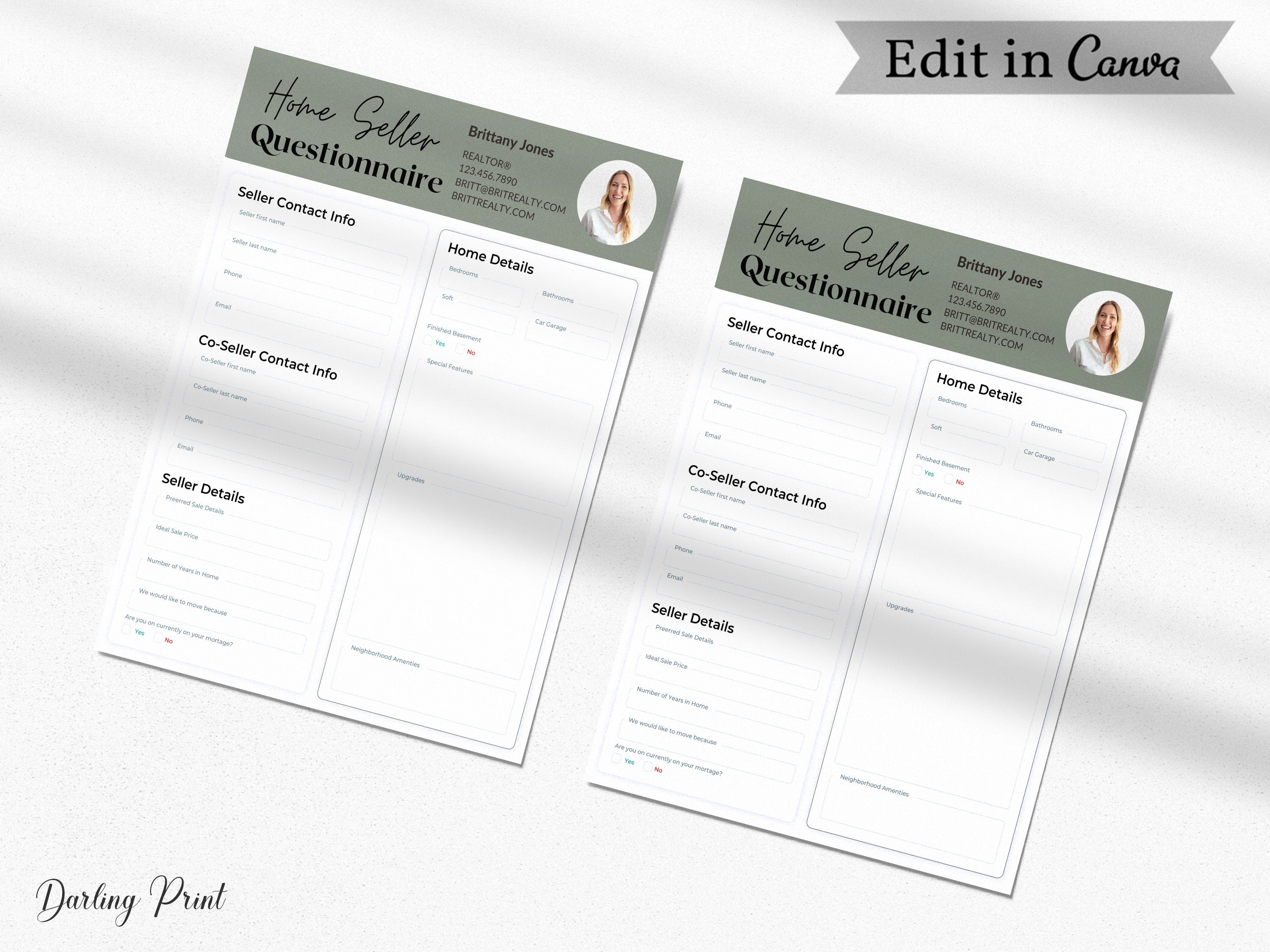 Real Estate Home Seller Questionnaire, Editable Seller Survey ...