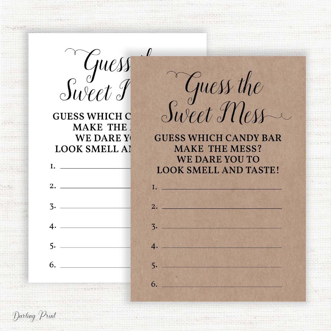 Guess the Sweet Mess Baby Shower Games, Poopy Diaper Game, Guess the ...