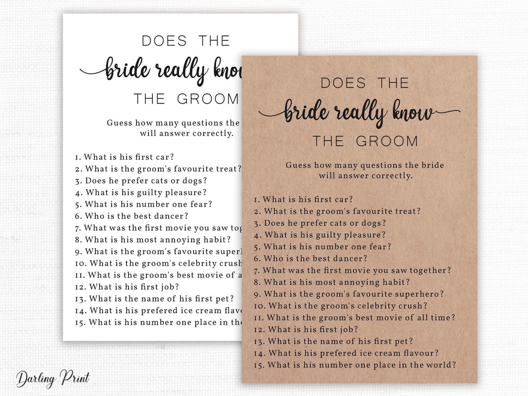 Does the Bride Really Know the Groom, Rustic Bridal Shower, Kraft ...