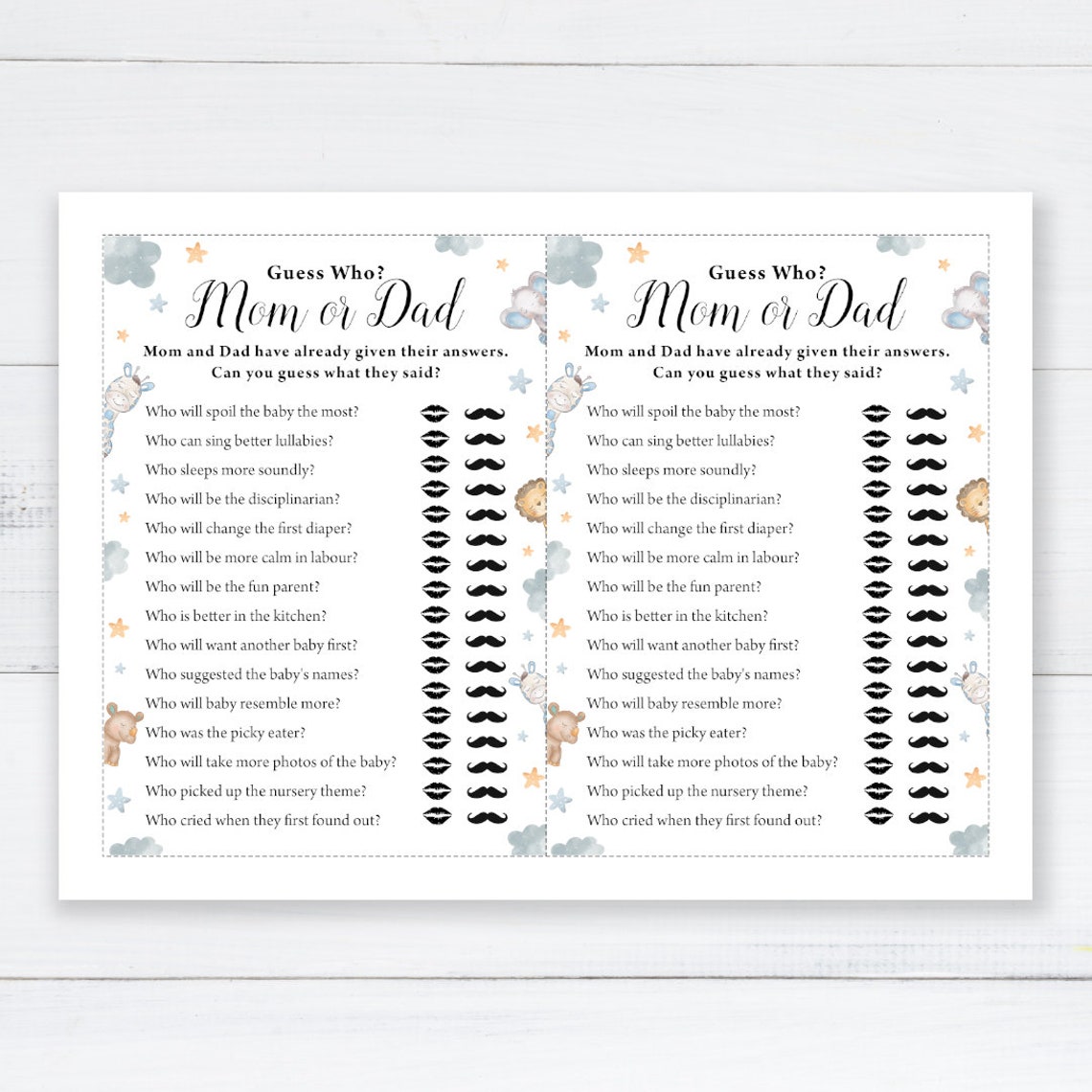 Mom Or Dad Baby Shower Game Guess Who Mom Or Dad Mommy Or Etsy Mom Or Dad Baby Shower Game Guess Who Mom Or Dad Mommy Or Etsy