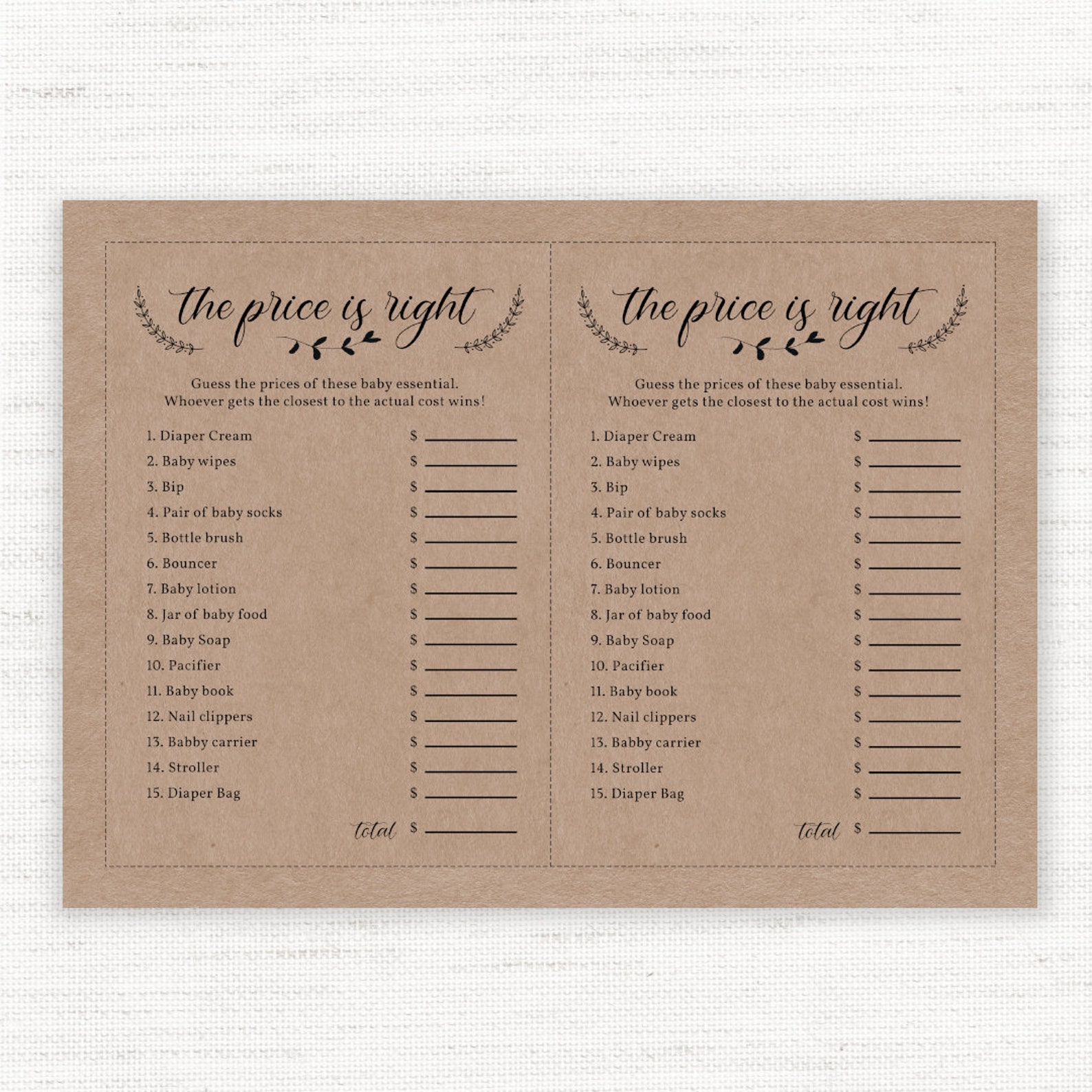 The Price is Right baby shower games Guess the price baby | Etsy