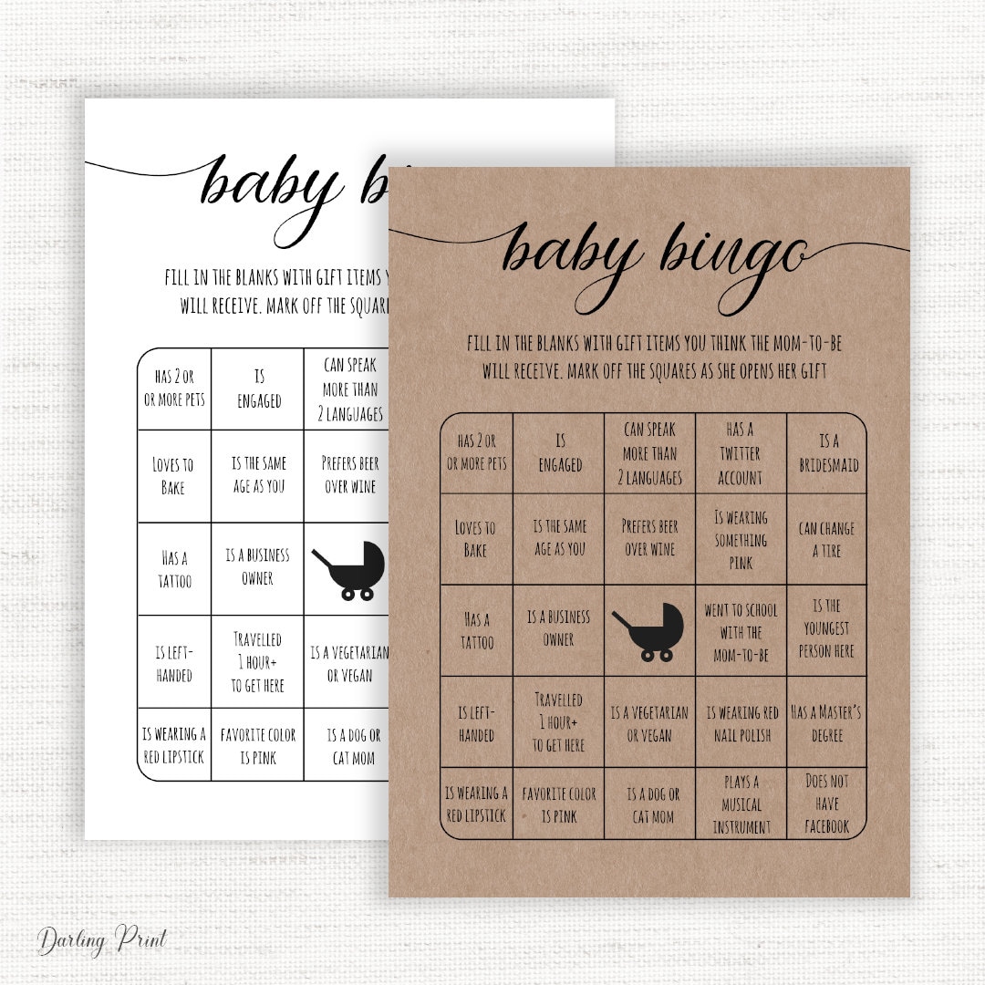 Baby Shower Find the Guest Bingo, Baby Shower Bingo Cards, Find the ...