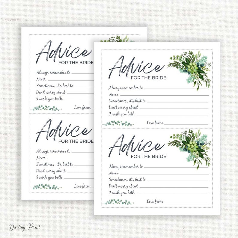 Advice for the Bride Cards, Advice for the Soon to Be Mrs, Advice Bride ...