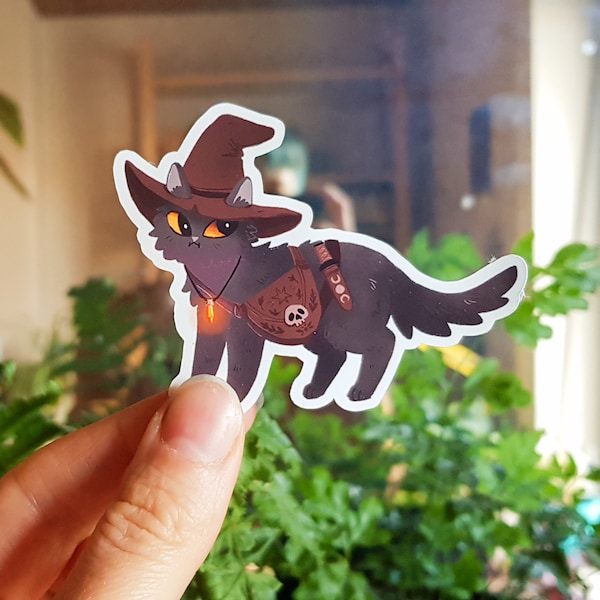 Cat Witch Hat Sticker - Etsy