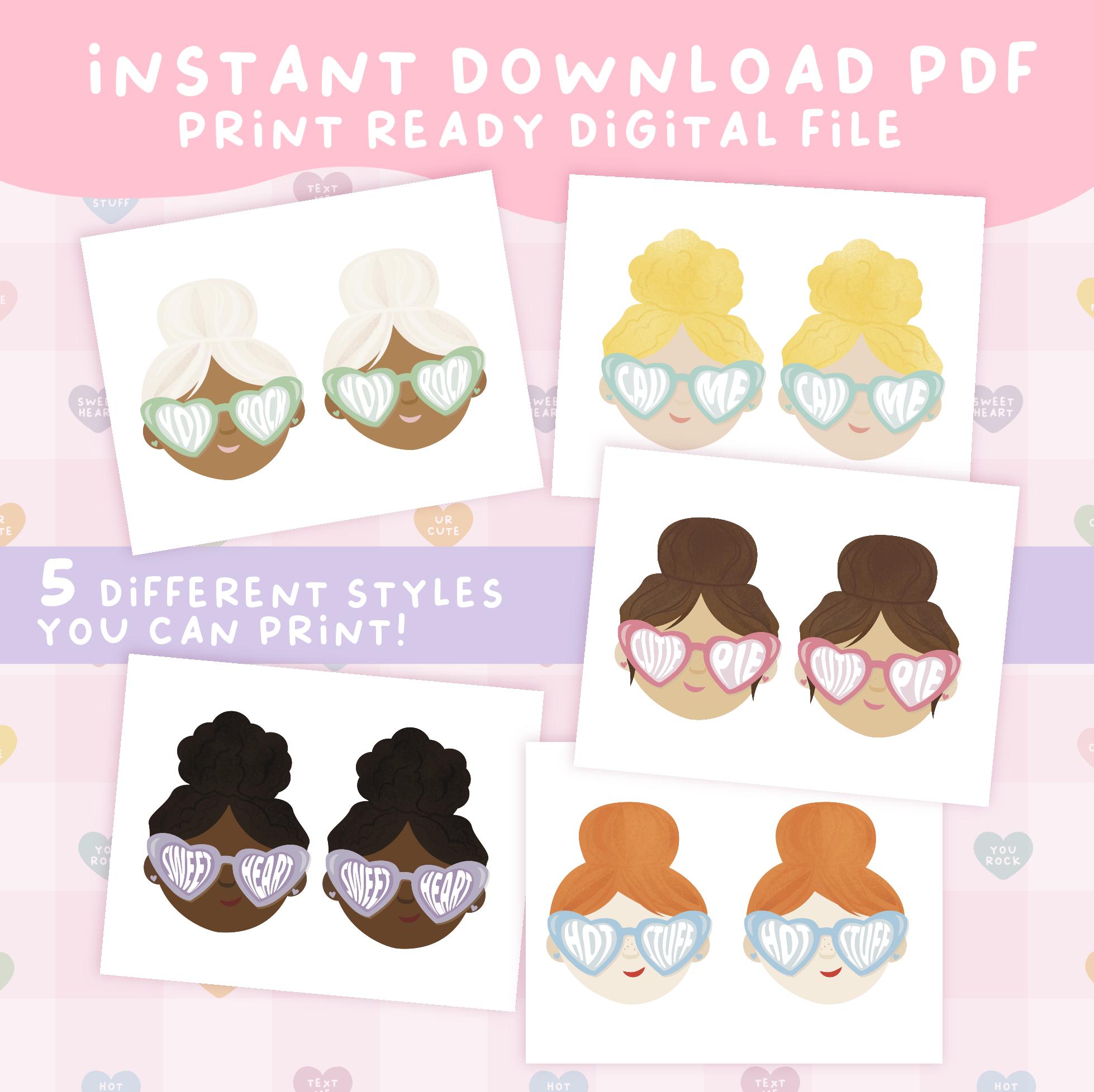 Printable Valentines Scrunchie Party Favor Tag for Galentines, Girl ...