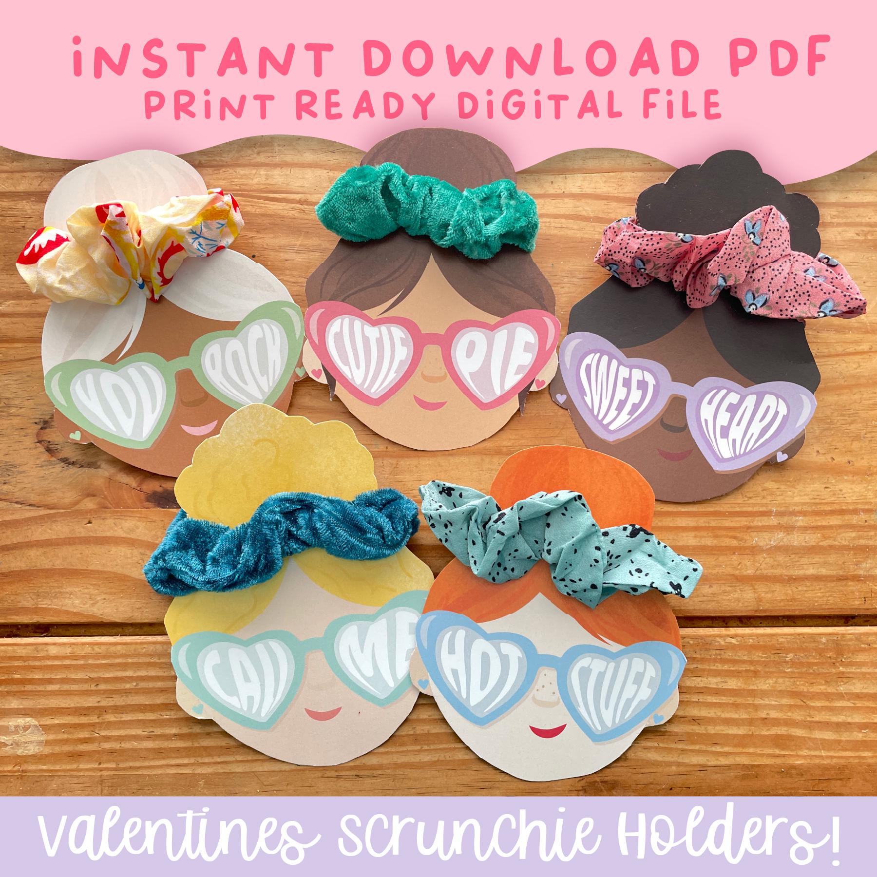 Printable Valentines Scrunchie Party Favor Tag for Galentines, Girl ...