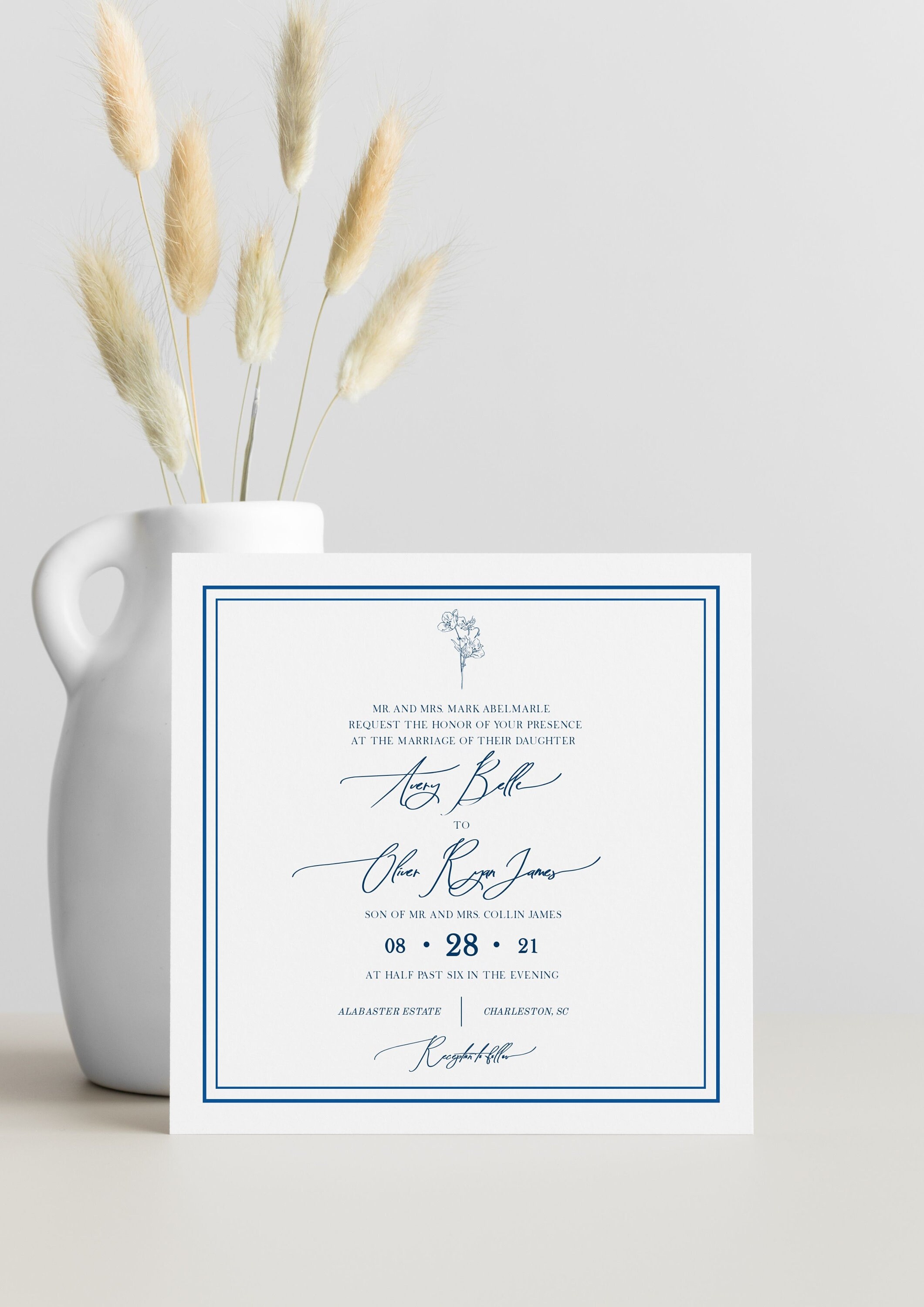 Square Invitation Template | 5" X 5" Invitation | Bluebelle Square ...