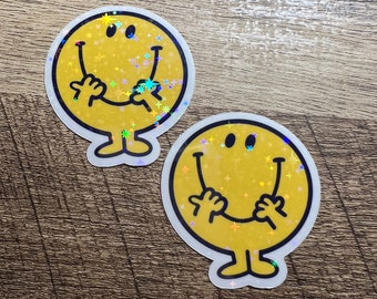 Transparent Smiley Face Sticker - Etsy