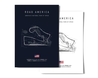 Road America Race Track Map Poster - Etsy