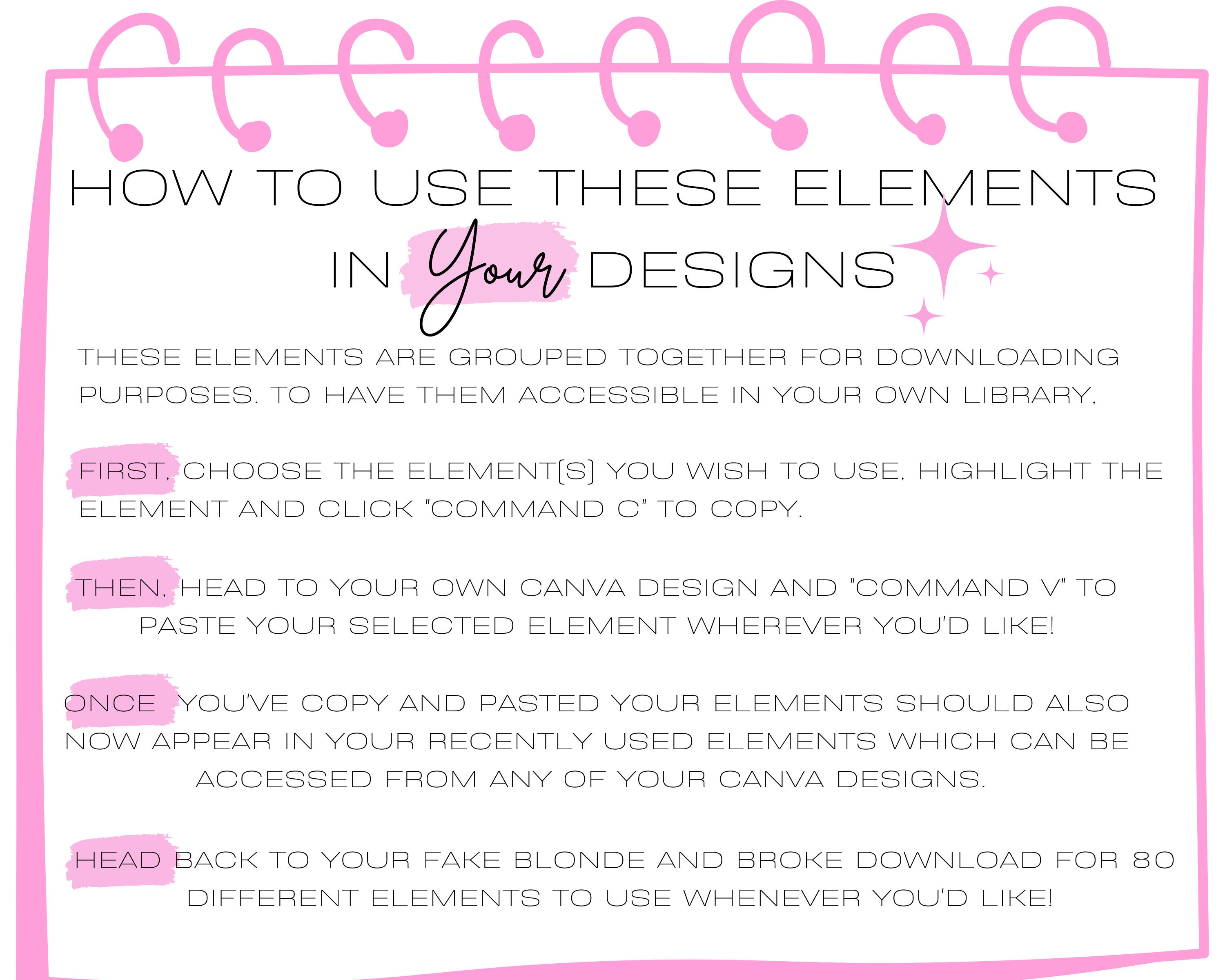 Girly Girl Canva Elements - Etsy