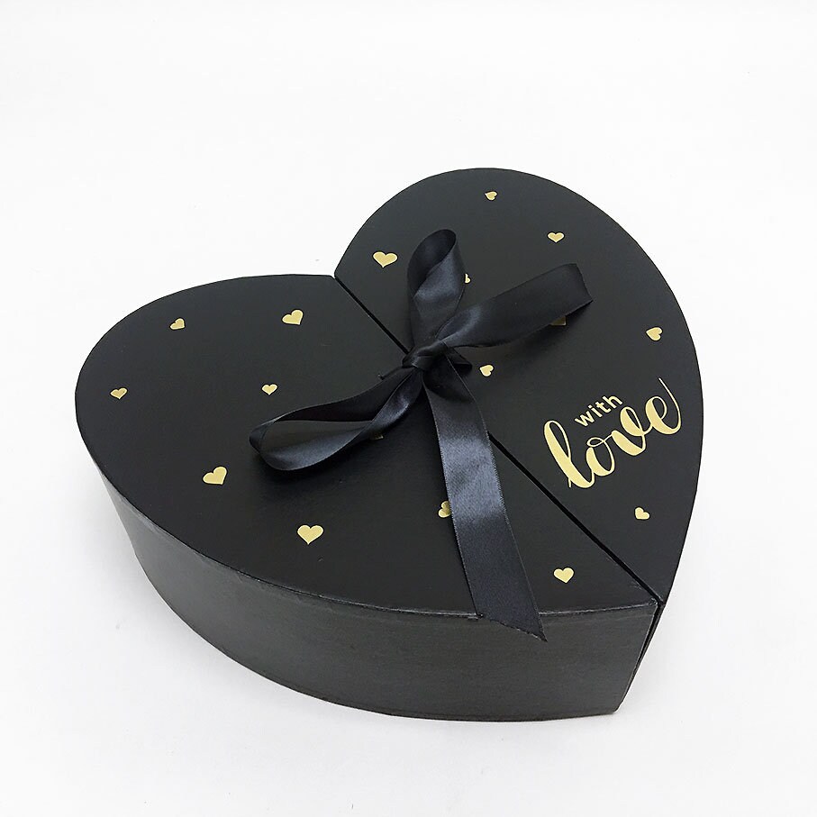 Heart Shape Flower Box With Ribbon Opens From Middle Nested - Etsy