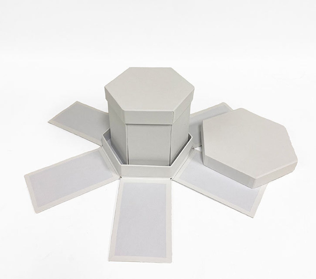 W7435 White Hexagon Surprise Box Set of 3 - Etsy