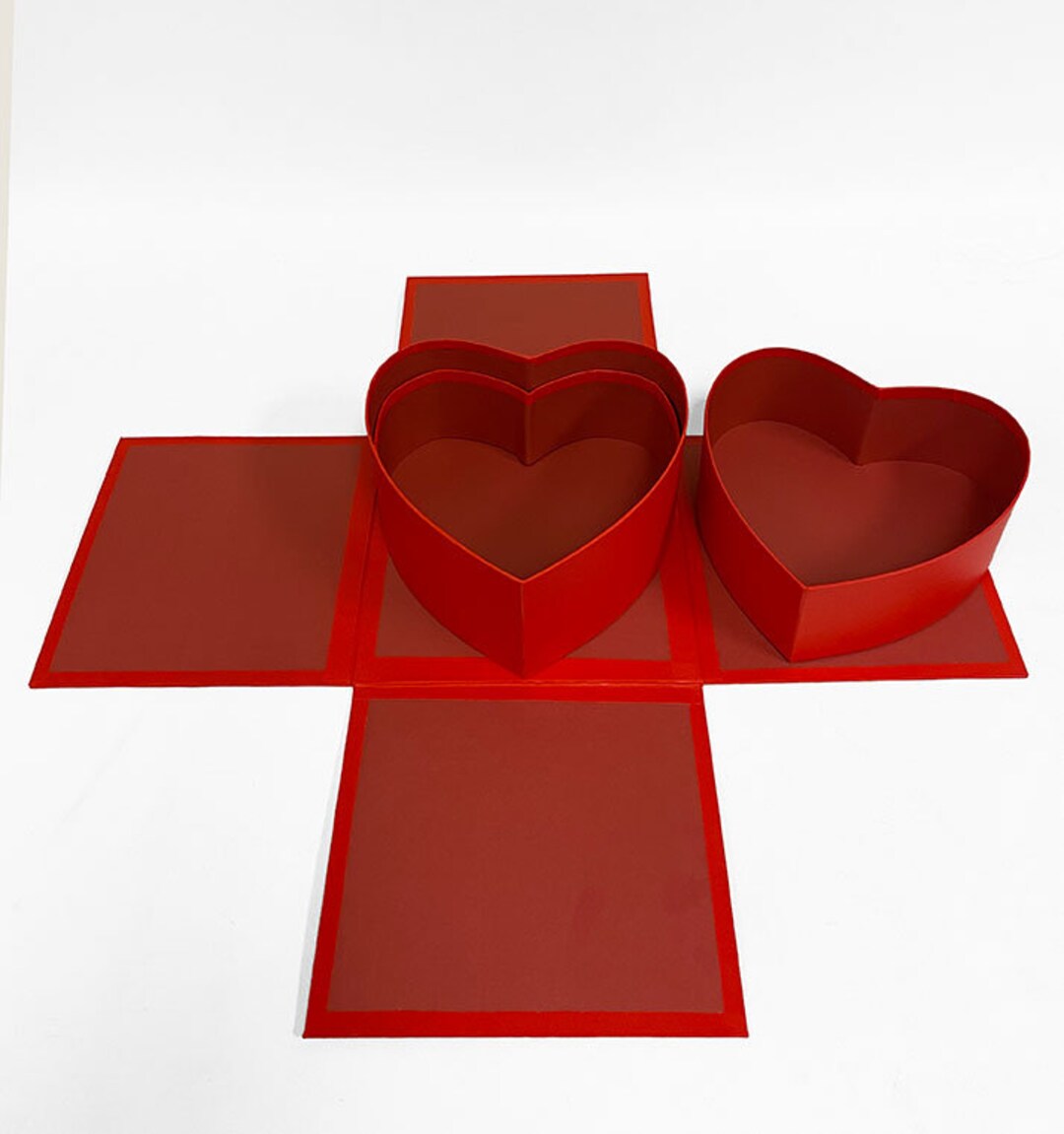Square Surprise Box With Double Layer Hearts - Etsy