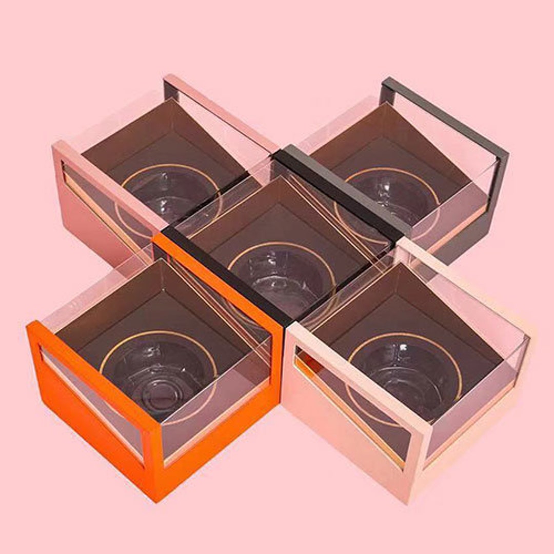 Plastic Square Transparent Flower Box With Round Container and - Etsy