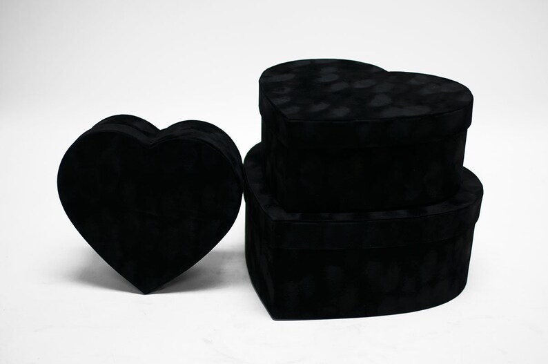 Velvet Heart Shaped Box Set of 3 Gift Boxes Floral - Etsy